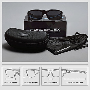 FORCEFLEX FF200 Karv | Black, Smoke Mirror | Flexible, Unbreakable Sports and Running Sunglasses for Men and Women