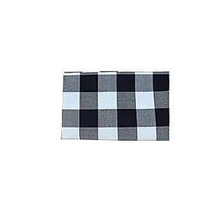 Jininworl Custom Size Bench Cushion, Checkered Gingham Plaid Pattern, High Resilience Upholstery Foam Long Chair Cushion Sofa Pads Outdoor/Indoor Patio Furniture (Black and White, Custom Size)
