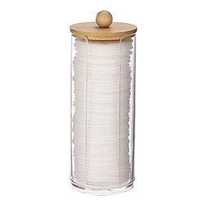 Tecbeauty Cotton Pads Holder Makeup Removers Bathroom Organizer Storage Cotton Rounds, Clear