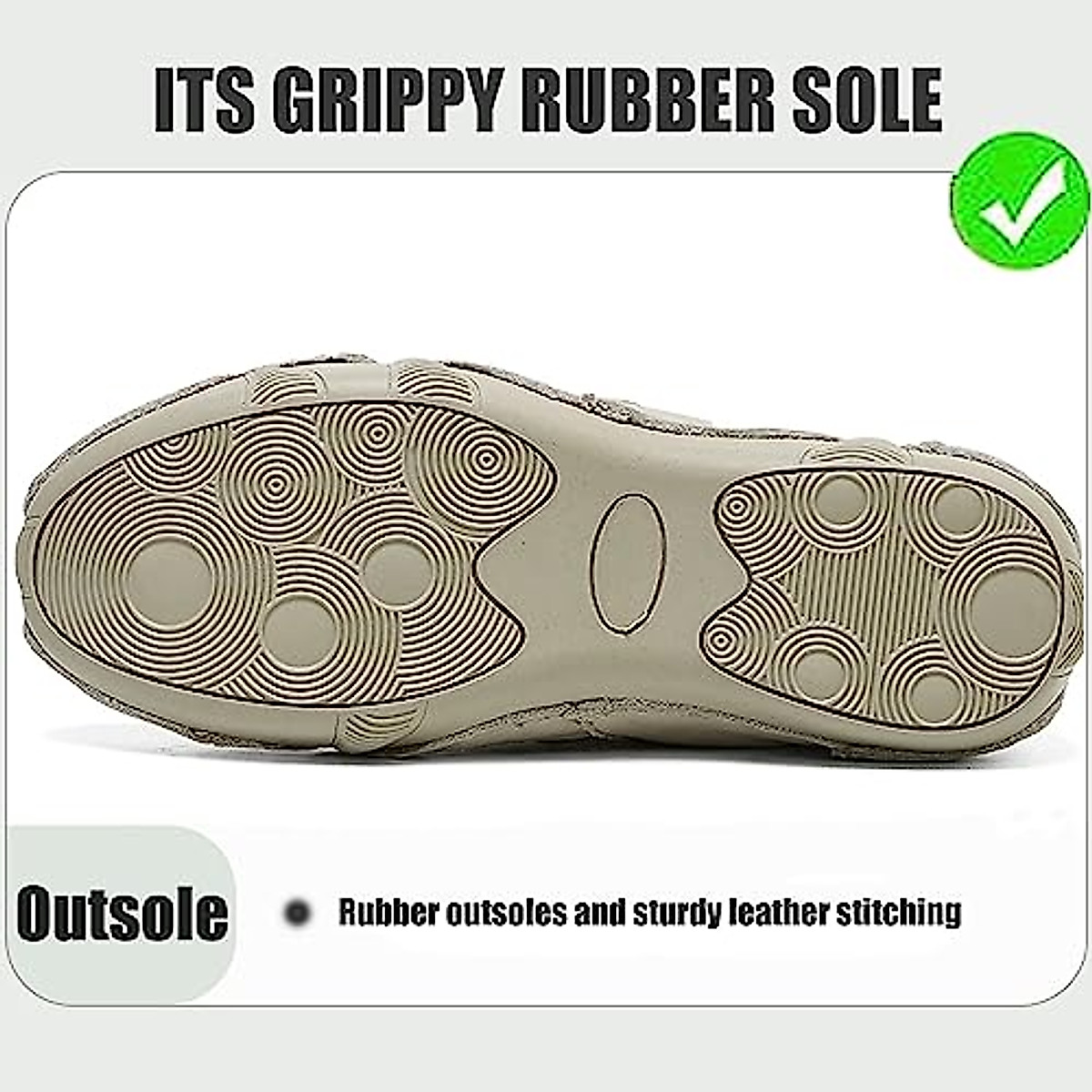 Boxpopla Women's Leather Outdoor Mesh Trail Shoes for Hiking & Walking Unisex Non-Slip Slip On Lightweight Sneakers Breathable Comfort Soft Summer Sports Driving Shoes (Beige,14)