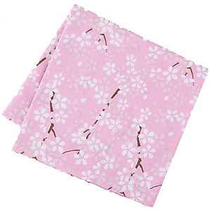 Handkerchief for Men Women (Hand-dyed Yuzen print) 19.7inch /Made in Japan 100% Cotton Japanese Bandana Scarf Hanky (Small SAKURA-Pink)