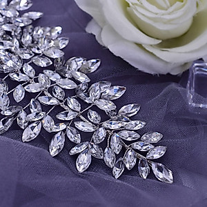 TRiXY Silver Rhinestone Wedding Headband, Bridal Headpiece for Wedding, Pageant Hair Jewelry, Handmade Crystal Hair Accessories for Women & Girls, One Size