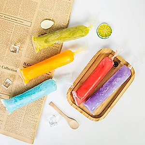 200 Pcs Popsicle Bags, Plastic Freeze Ice Pop Bags, Disposable Popsicle Bags with Funnel, Ice Candy Bags for Making Ice Pop, Yogurt, Ice Candy(3 x 10 In)
