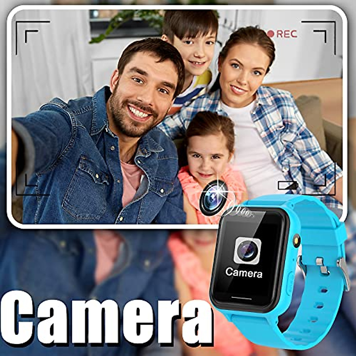 PTHTECHUS Kids Educational Smartwatch with SOS Call Games Music MP3 Flashlight Alarm 1.54-in Color Touchscreen Pedometer Watch is a Gift for Boys Girls Instead of Mobile Phone