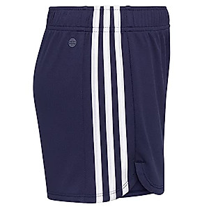 adidas Girls' Big AEROREADY 3-Stripe Pacer Mesh Short, Collegiate Navy, L (14)
