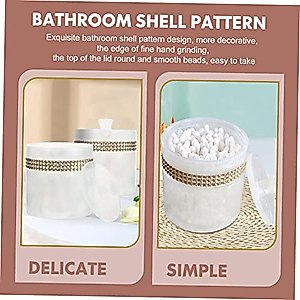 Cabilock Resin Swab Box Storage Boxes with Lids Toothpick Dispenser for Home Candy Jars with Lids Snack Jars Resin Swab Container Swabs Pad Can Cotton Swab Holder Cotton Pad Container 3pcs
