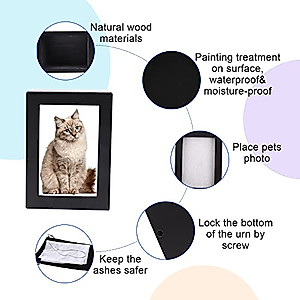 Cuodia Pet Urns Pet Cremation Urn,Dog Urns for Ashes, Cat Urn for Ashes, pet urns for Dogs Ashes Small, Wood Keepsake Memorial Urns. (Black S)