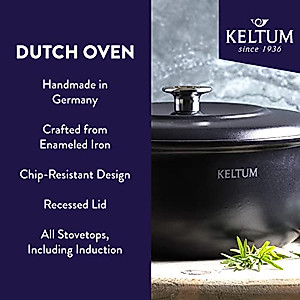 Keltum 5.3QT Enameled Dutch Oven, Black