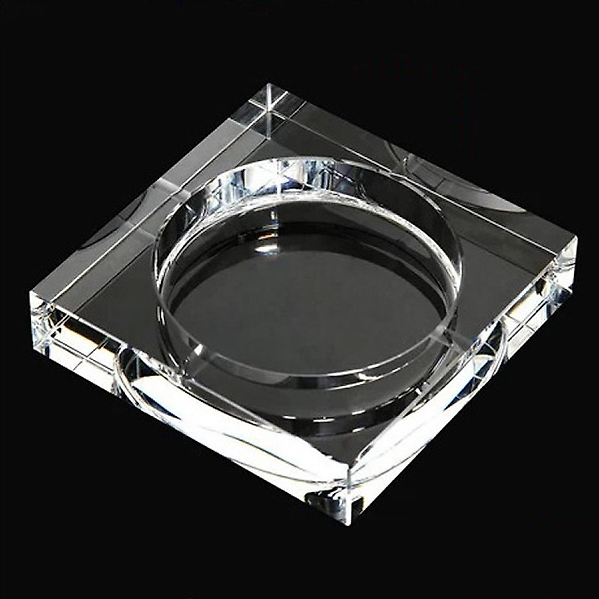 Amlong Crystal Large Square Crystal Ashtray with Gift Box, 6 x 6 inch (150mm X150mm), Clear