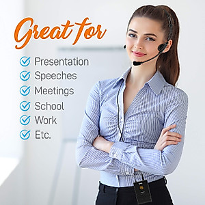 Compact UHF Wireless Microphone System - Pro Portable Dual Channel Desktop Digital Mic Receiver Set w/ 2 Belt-Pack Transmitter, Receiver, 2 Headset, Lavalier Mics, XLR, for Home, PA - Pyle PDWM2958B