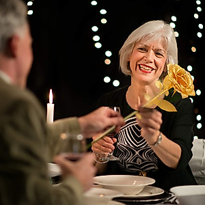 Piececool 3D Metal Puzzles Rose Flower Model Kits, Artificial Flowers Metal Building Blocks DIY 3D Puzzle for Adults, for Father Mothers Valentines Day, 15Pcs Gold