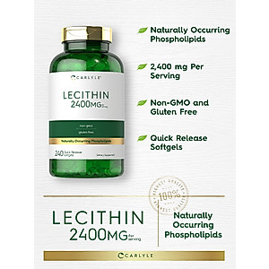 Carlyle Lecithin 2400mg | 240 Softgel Capsules | Phospholipid Supplement | Non-GMO, Gluten Free