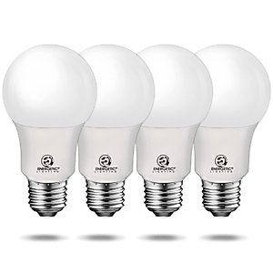 Energetic 4-Pack Light Bulbs 60 Watt Equivalent, A19 Daylight LED Light Bulbs, 15000 Hrs, E26 Base, UL Listed, Non-Dimmable, 9W 5000K Daylight Light Bulbs