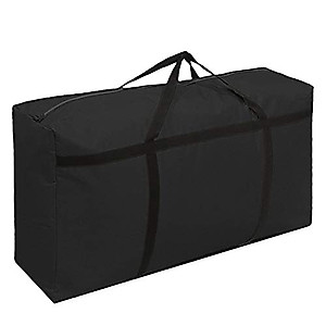 LassZone Large Capacity Moving bag for Clothes Waterproof Storage Bag with Zips, Heavy Duty Thick Oxford Cloth Organizer Bag Perfect for Bedding Duvets Pillows Blankets or Festival Decorations (180L)