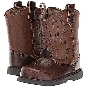 Baby Deer Round Toe Western Boot, Brown 5