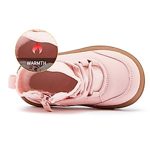 BMCiTYBM Baby Snow Boots Winter Shoes Infant Boys Girls Booties Non Slip Cold Weather 6 12 16 18 20 24 Months Pink Size 12-18 Months Toddler