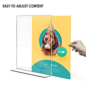 Relx Acrylic Sign Holder 8.5 x 11, Plastic Frame Flyer Holder, Double Frames Clear Acrylic Display Stand for Store, Restaurant (6 Pack)