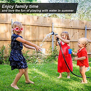 HouGariee Hose Nozzles 9 Adjustable Patterns Hose Spray Nozzle Heavy Duty Metal Hose Nozzle Spray Slip Resistant Water Sprayer for Cleaning/Watering Lawn Garden/Pets Shower/Car Washing, silvery-4