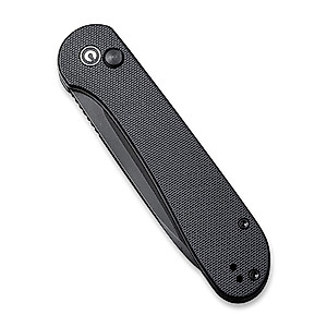 CIVIVI Pocket Folding Knife with 3.47" 14C28N Blade G10 Handle, Button Lock Elementum Knife for EDC C2103A (Black)