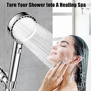 Unibath High Pressure 8-mode Handheld Shower Head with Stainless Hose and Adjustable Mount Excellent Replacement for Bath Showerhead