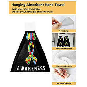 Autism Awareness Kitchen Hand Towels, 18x14 Inches Water Absorbent Hand Towel for Kitchen Decoration, Set of 2 Polyester Soft Hand Towels for Bathroom Decor Modern Inspiration Puzzle Pieces