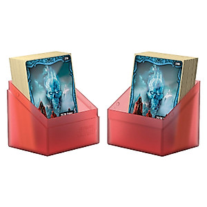 Ultimate Guard Boulder 80+, Deck Case for 80 Double-Sleeved TCG Cards, Ruby, Secure & Durable Storage for Trading Card Games, Soft-Touch Finish