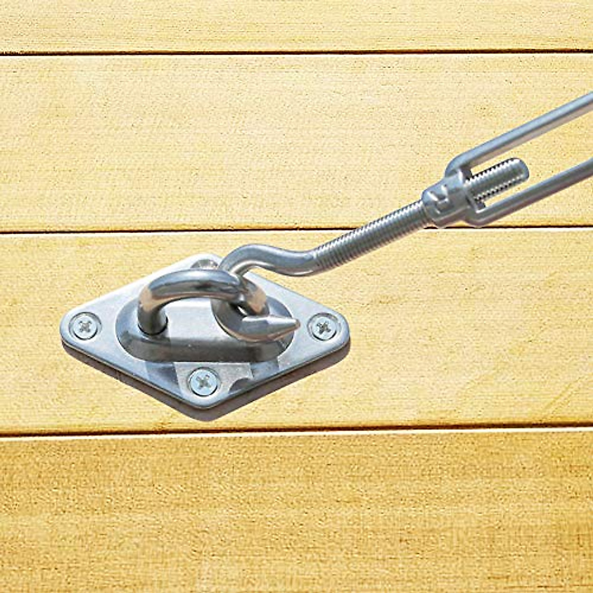 Tiberham Sun Shade Sail Hardware Kit, Heavy Duty Anti-Rust Rectangle/Square Shade Sail Installation for Patio Lawn and Garden (44 Pcs)