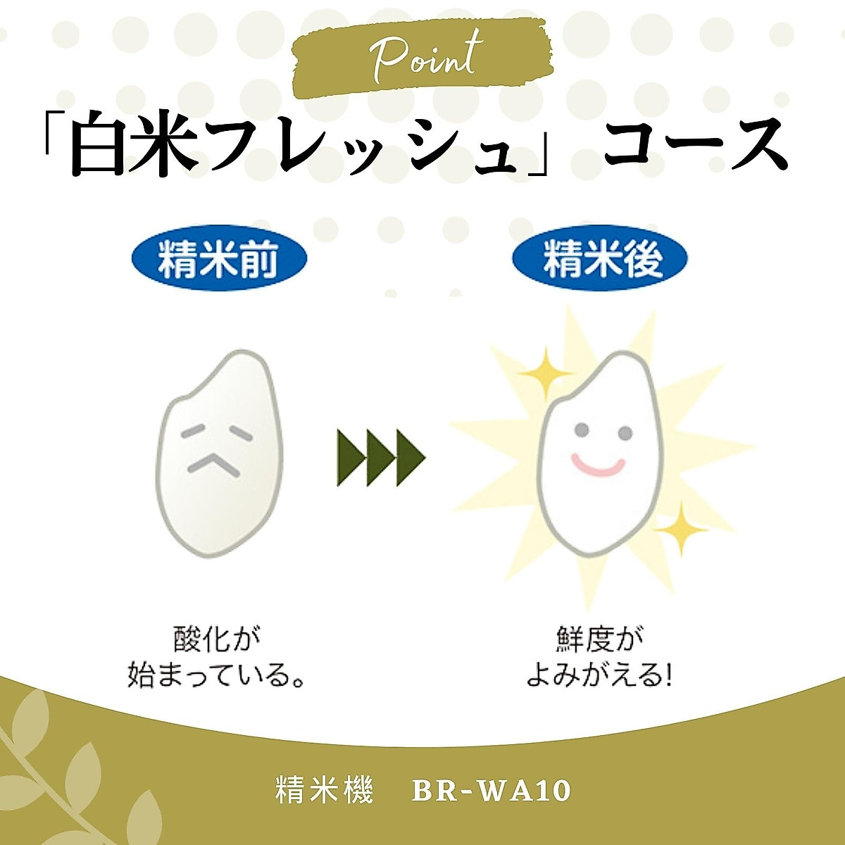 ZOJIRUSHI Rice Milling Machine"TSUKITATE FUUMI" BR-WA10-WA (White)【Japan Domestic genuine products】