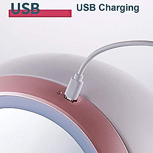 FQYYDD Illuminated Makeup Mirror Usb Cosmetics Storage Box Dust Drawer Makeup Mirror With Led Light