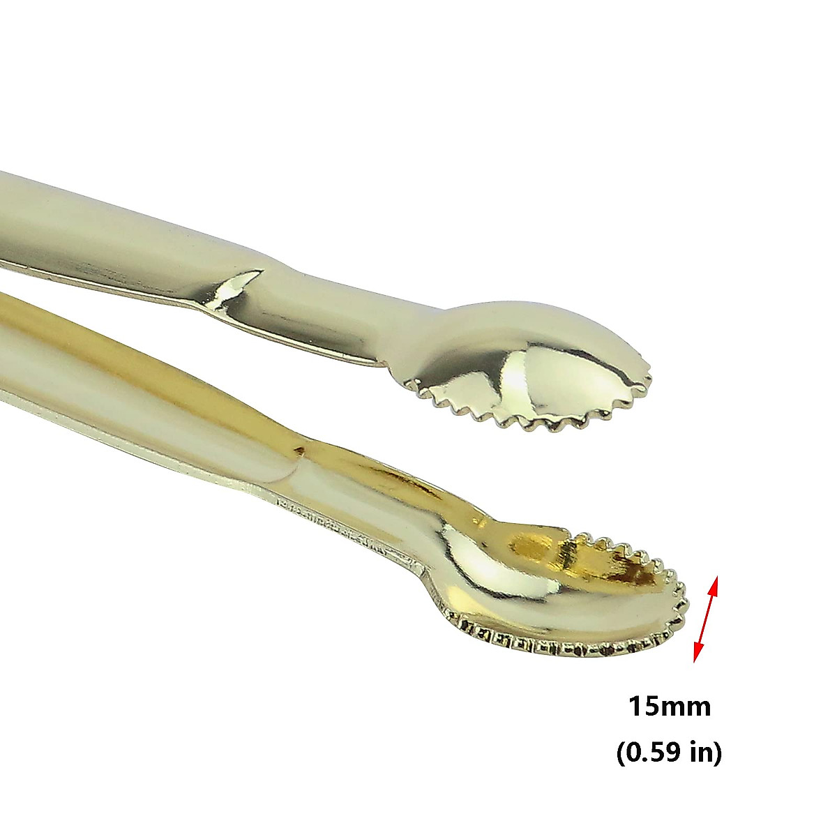 Antrader 4-Inch Stainless Steel Sugar Tongs, Small Ice Tongs Cubic Sugar Nip Mini Serving Tong for Tea, Coffee, Appetizers, Golden,2Pcs