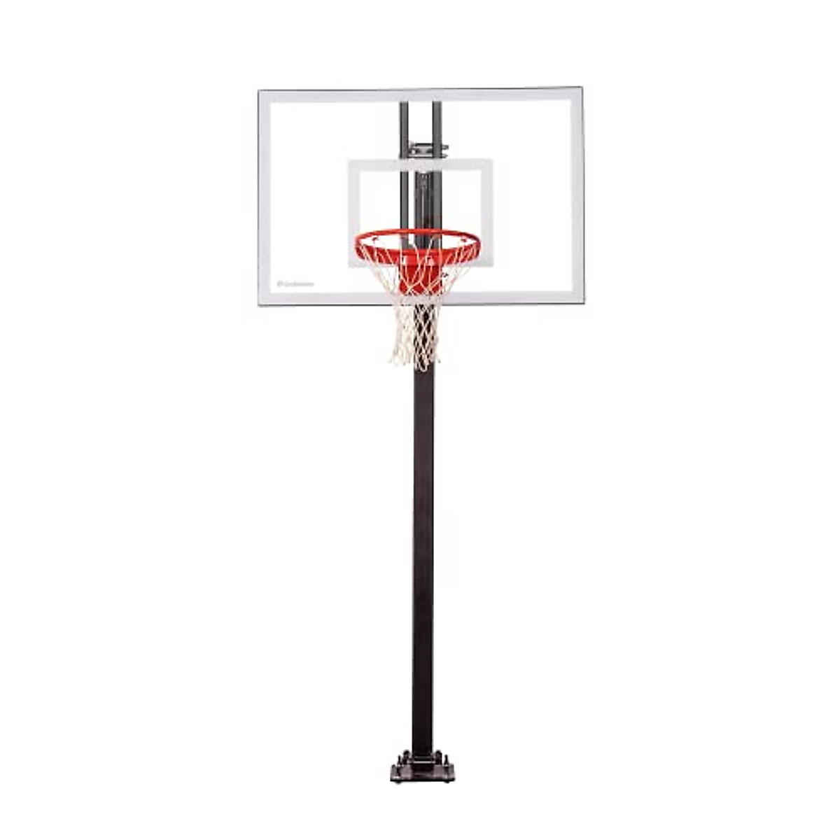 Goalsetter Elite Plus 54” Tempered Glass Backboard In-Ground Basketball Hoop - HD Breakaway Rim, Black (TS44154G3)