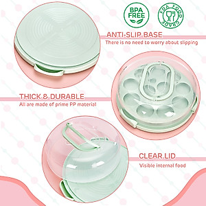 Ohuhu Cheesecake Container, Cake Pie Carrier BPA-Free up to 10'' Cake - Cupcake Containers with Lid and 2 Handles 4-in-1 Multipurpose Cake Keeper Holder Platter for Pie Devil Eggs Mothers Day Gifts