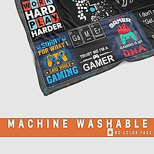 Shanfeirui Gamer Gifts - Perfect for Teens & Adults - Game Room Decor - Video Game Lover Gifts - Gaming Blanket - Gift Ideas for Gamers - Best Gifts for Men & Boys - 50" x 60" Gaming Blanket