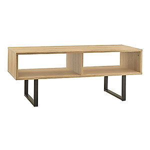 ClosetMaid 1311 Rectangular Wood Coffee Table with Storage Shelves, Natural