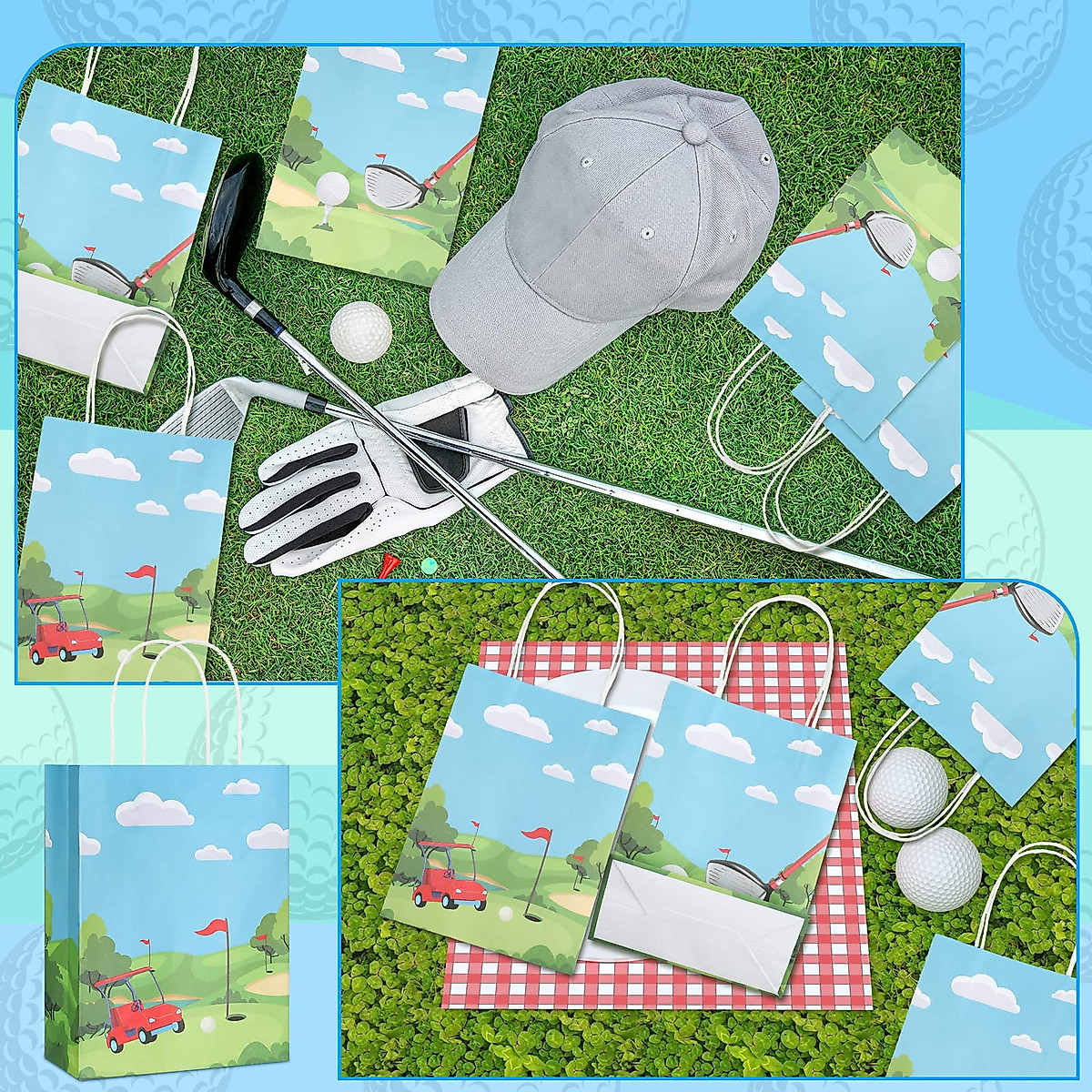 Sinmoe Golf Party Gift Goodie Treat Candy Favor Bags Golf Themed Birthday Party Gift Supplies Paper Bags Decorations Favors(36 Pcs)