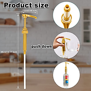 5 Pieces Syrup Pump, Coffee Syrup Dispenser Pump, Syrup Pump Dispenser Flavor Syrup Pump Caramel Syrup Pump Replacement Fits 750ml-1L Bottles for Coffee Syrup, Flavorings (Gold)