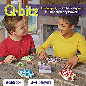 Mindware Q-Bitz Pattern Matching Fun Board Games for Family Game Night | Ages 8 and up 2-4 Players