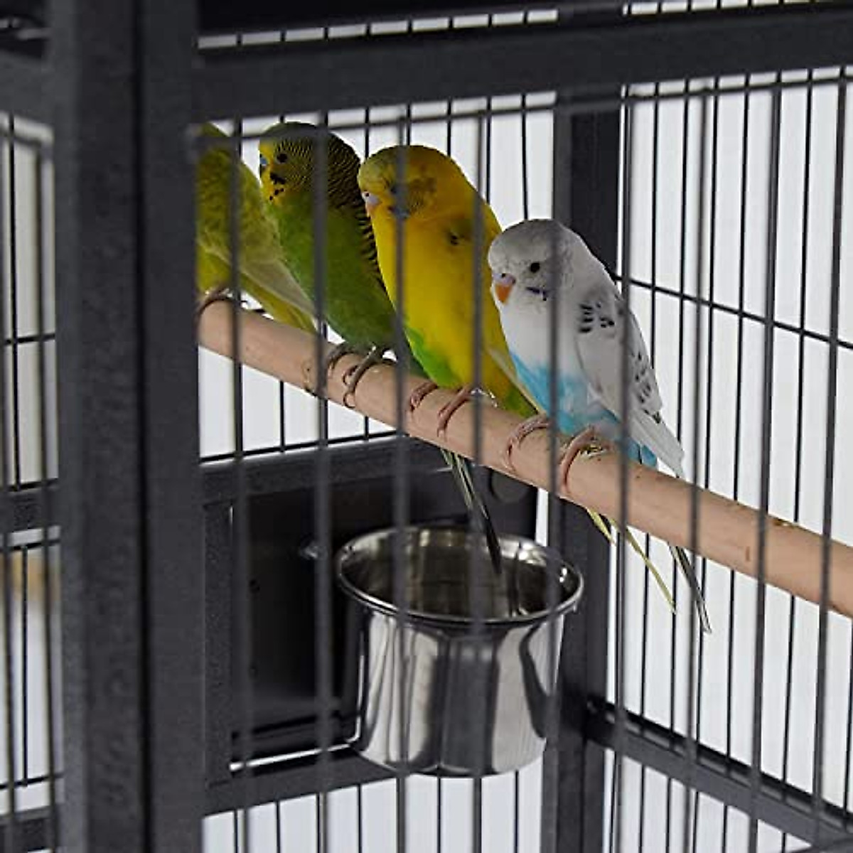 Kinsuite Large Bird Cage with Play Top, 68 Inch Iron Parrot Bird Cage with Rolling Stand for Parakeets Lovebird Cockatiel Pet Birds, Black