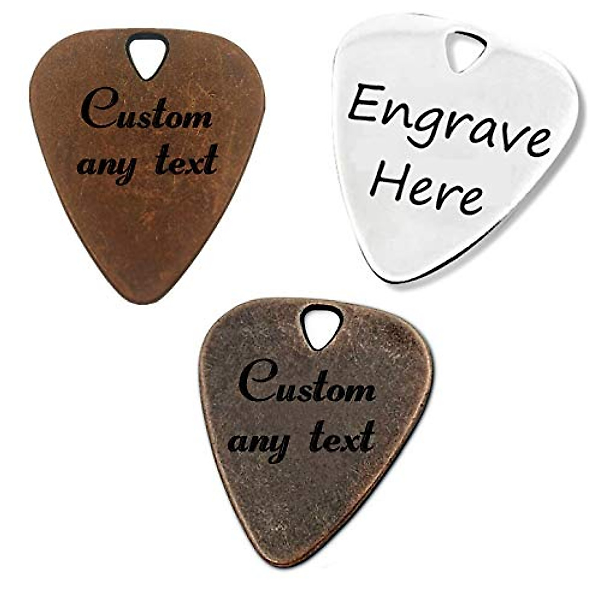 FKOG Custom Metal Guitar Pick, Customize Personalized Wood Guitar Pick Holder Music Gifts for Him Her Men Women Dad Husband Boyfriend Girlfriend (custom link)