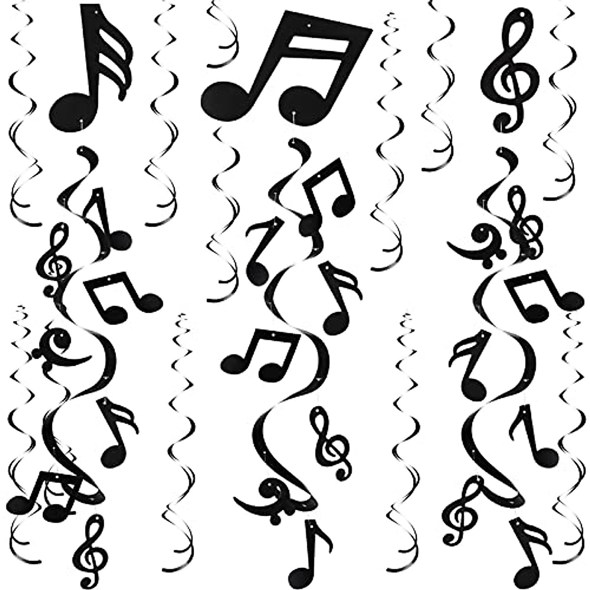 84 Pieces Music Notes Hanging Swirl Music Theme Party Decorations Music Foil Whirl Cutout Spiral Party Favors Wedding Baby Shower Birthday Party Supplies