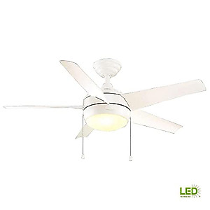 Home Decorators Collection 51566 Windward 44 in. LED Indoor Matte White Ceiling Fan