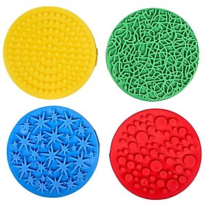 READY 2 LEARN Paint and Dough Palm Printers - Set of 4 - Arts and Crafts Rubber Stampers for Kids - DIY Patterns and Effects