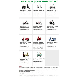 Vespa Right Round Mirror | Vespa Primavera/Elettrica and Primavera 50-150 Mirror for the Right Side | OEM - CM3161802, CM261902(Right, Round, Chrome Finish)