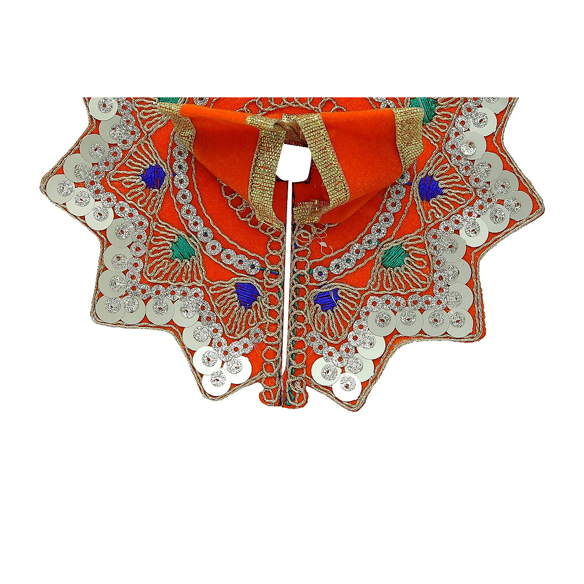 Aditri Creation Set of 2 Ladoo Laddu Gopal Dress Cloth Bhagwan Poshak of Indian God Bal Krishna Dev Vastra for Metal Idol Statue Traditional Holi Festival Decoration(Size:-1-2 No.Dia:-6")(Orange,Red)