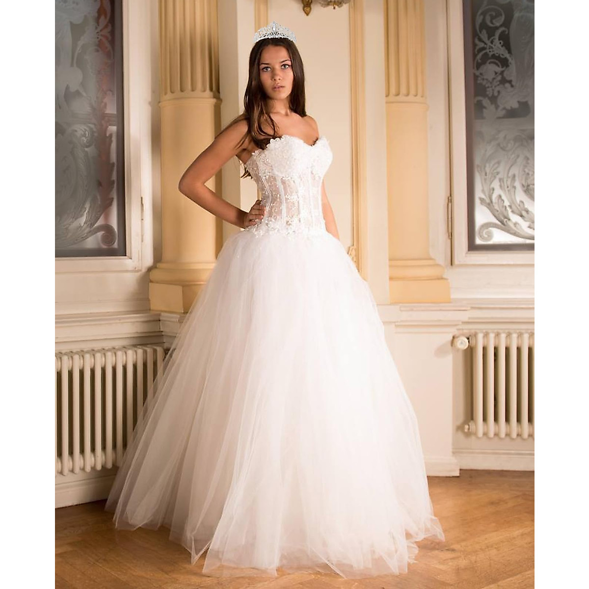 Sparkling Crystal Princess Tiara for Women Crown Queen Fashion Headband for Wedding Birthday Bride Bridal Prom Party Valentines Mothers Day Gifts Silver