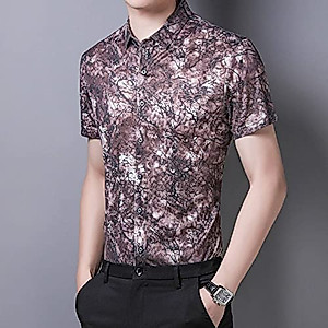 NA Summer Menswear Young Men's Urban Elegant Short Sleeve Lapel Shirt