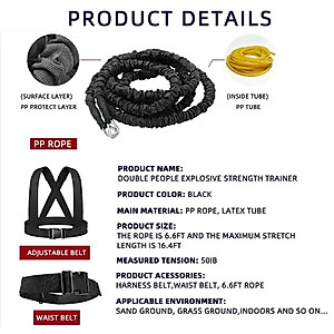OYINDIZ Resistance Explosive Training Rope Force Acceleration Speed Cord Improve Power, Agility, Strength Track and Field Equipment Football Multi-Directional Training Equipment …