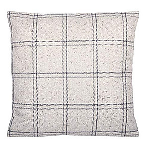 Safavieh Home Collection Lazra 18-inch Beige/Black Plaid Square Decorative Accent Pillow PLS7168A-1818, 1'6" x 1'6"