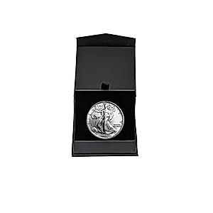1986 - U.S. Silver Eagle in Plastic Air Tite in Magnet Close Black Gift Box - Gem Brilliant Uncirculated Dollar Uncirculated US Mint
