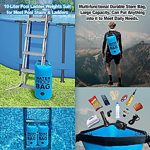 KITCHSTAR Pool Step Weights, Pool Ladder Weights for Above Ground Pools, Waterproof Sand Bags for Pool Steps with Heavy-Duty Nylon & Handle, Work with Above Ground and in-Ground Pool Steps 10Lx2PCS
